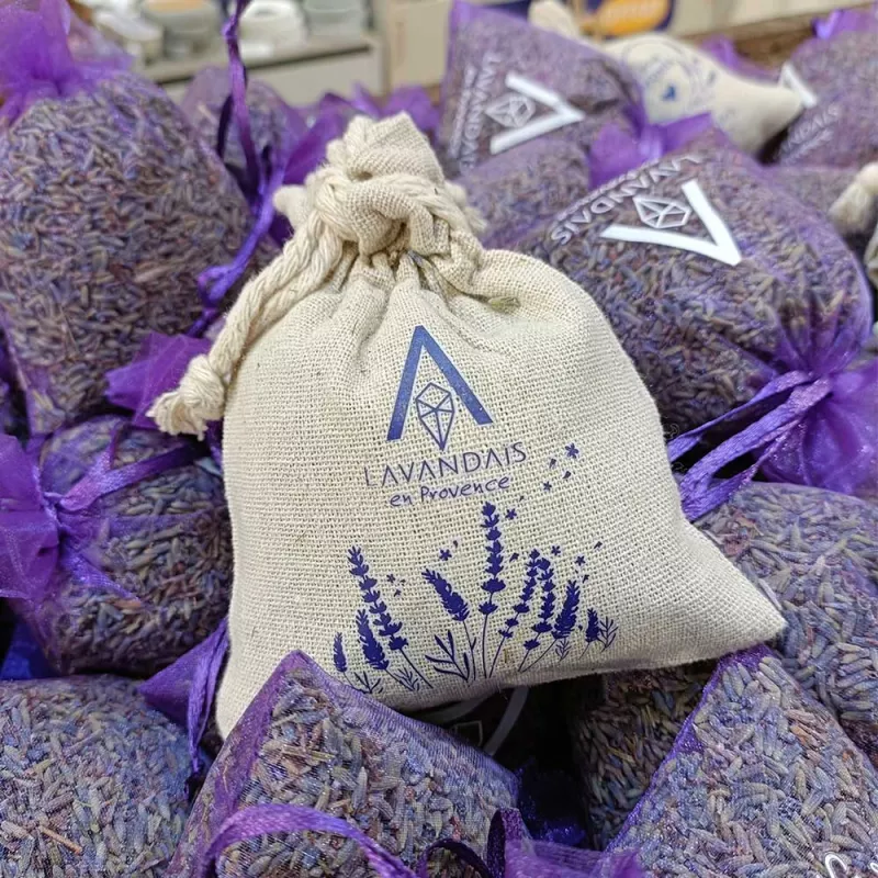 Small 40g Lavandin Sachet in Natural Linen | Lavender Flight